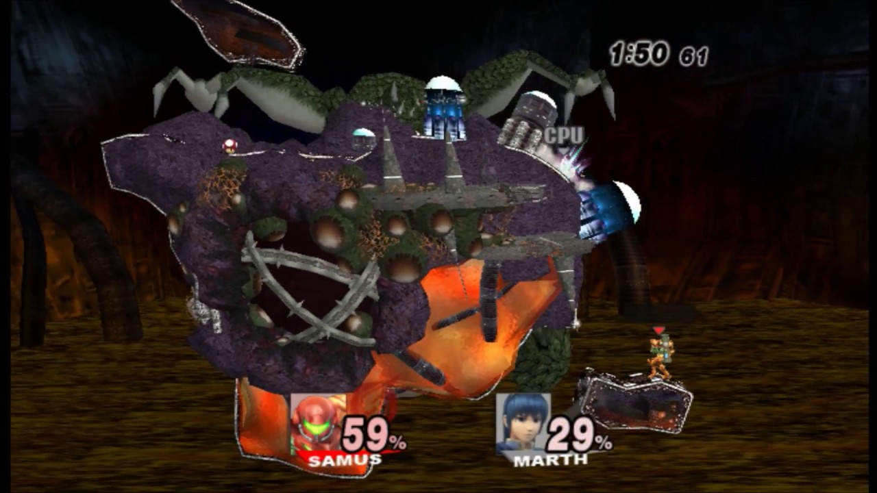 (Super Smash Bros. Brawl Hacks) Stage - Melee Brinstar Depths Revamp ...