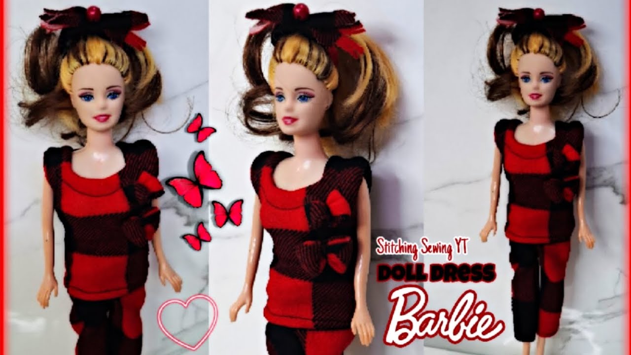 Dress doll Making Barbie Stitching Sewing YT doll Cute Beautiful 🌼 ...