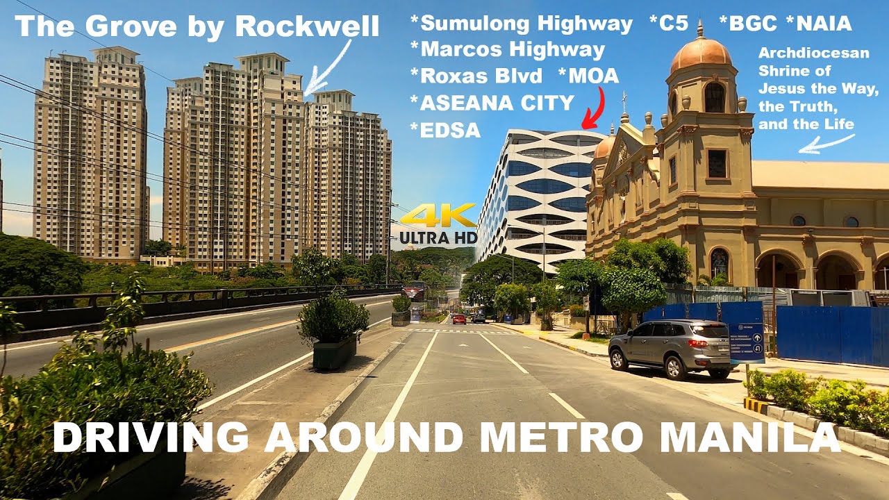 Driving Metro Manila Marcos Highway C5 NAIA Roxas Blvd SM MOA Bay Pasay ...