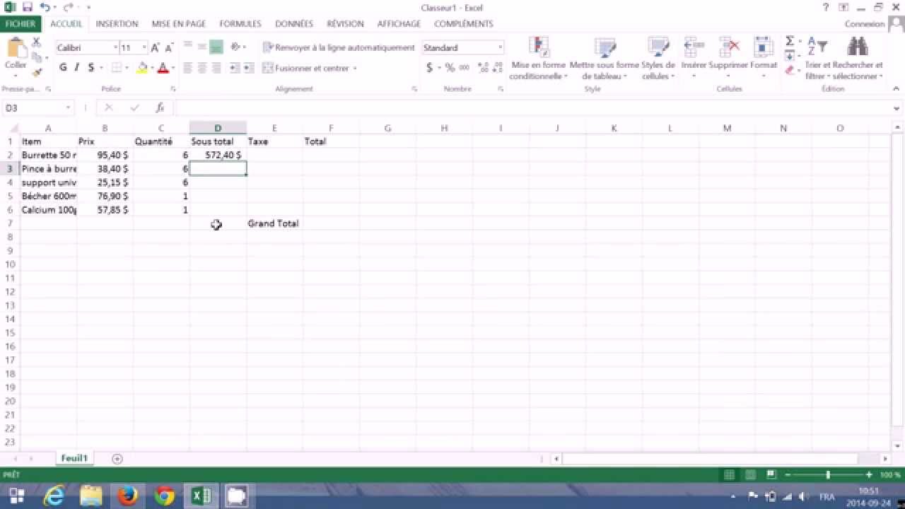 Commande de matriel de laboratoire avec Excel - YouTube