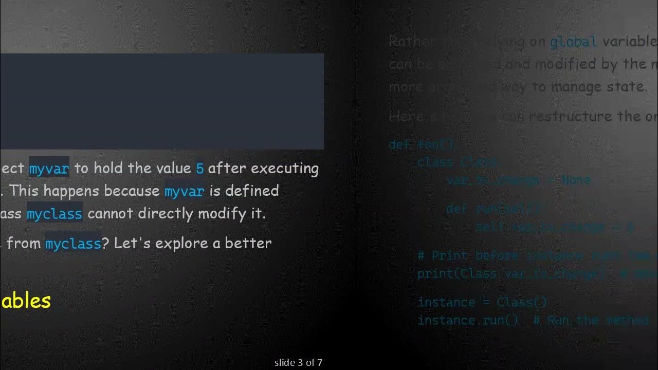 How to Access Function Variables from Within a Class in Python Without Using global - YouTube