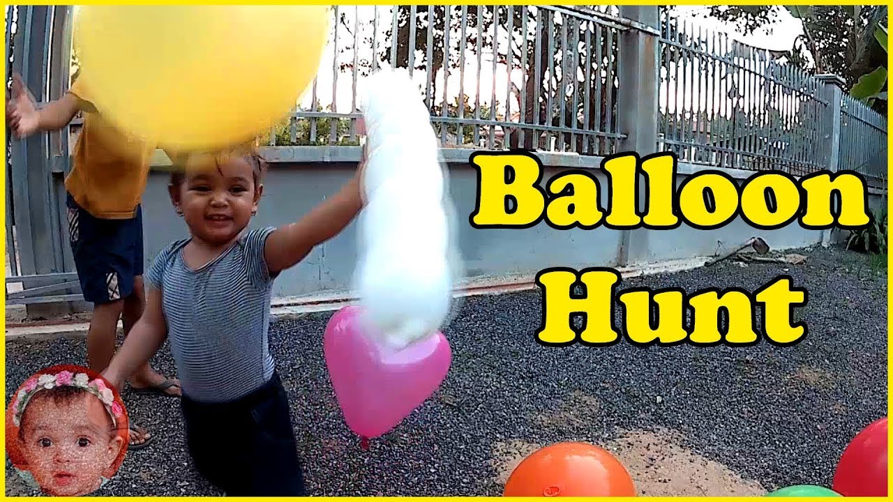 Baby Play With Balloon Outside Different Colors Having Fun Outside ...