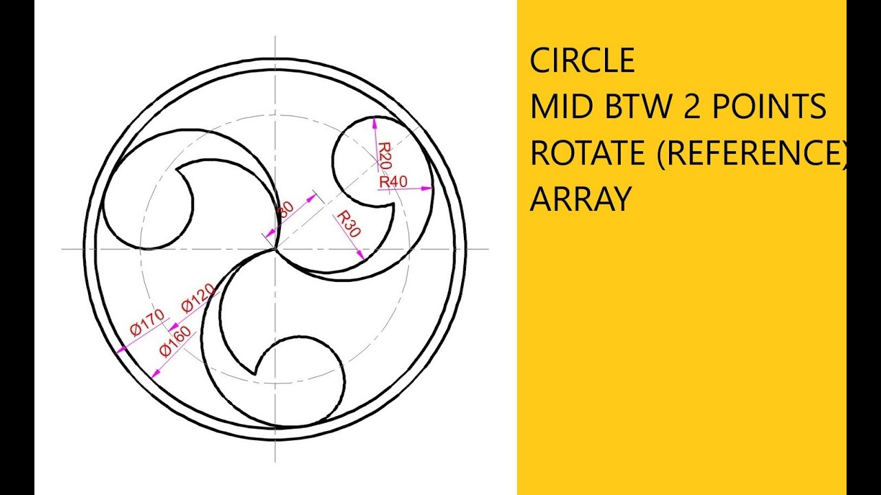 AutoCAD Rotate reference seçeneğine örnek - YouTube