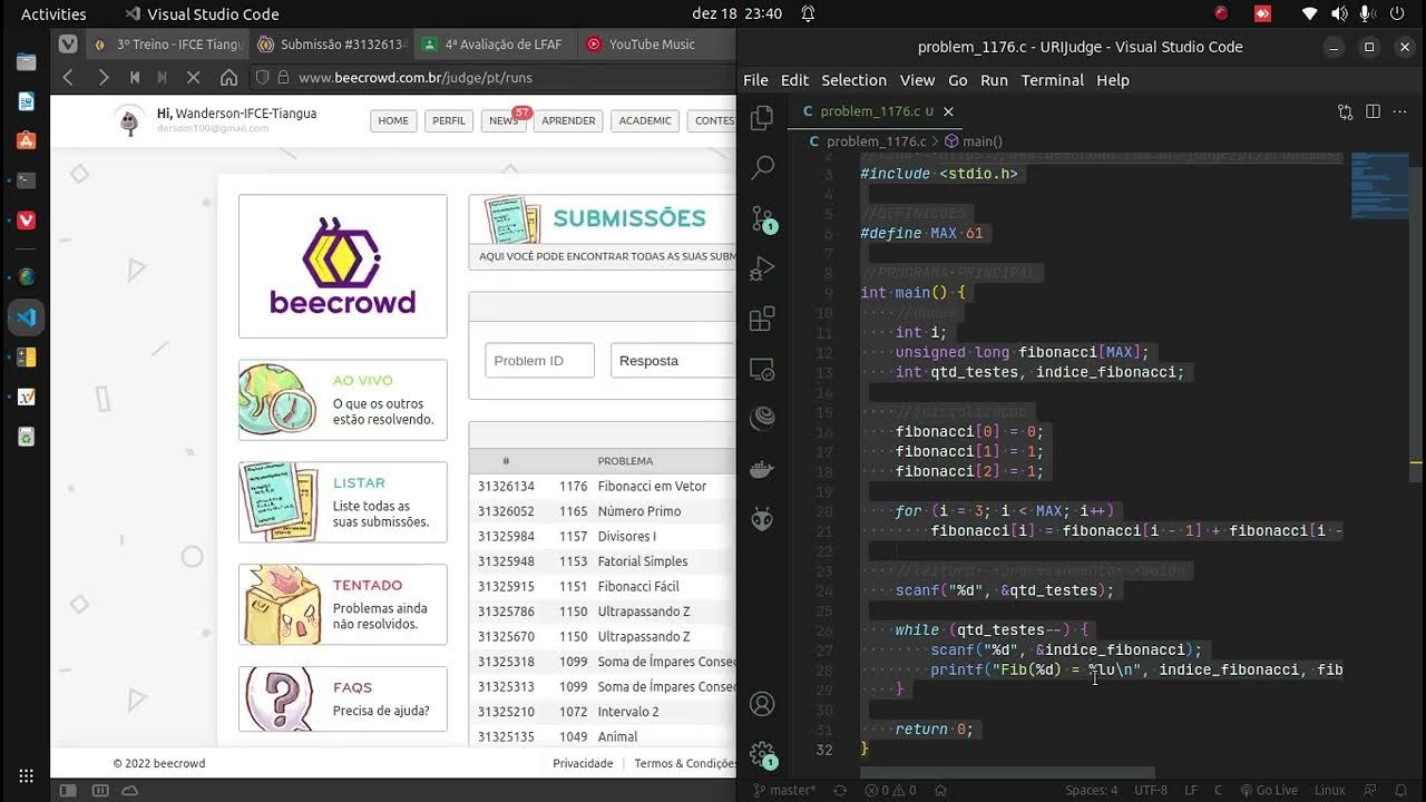 PROBLEM 1176 - BEECROWD - YouTube