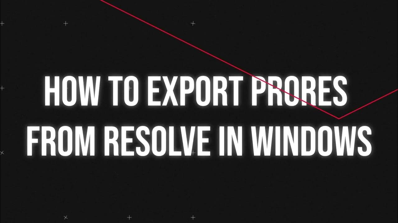How to Export ProRes from Resolve in Windows - YouTube