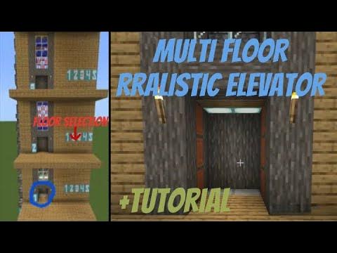 Minecraft Bedrock realistic Multi floor elevator tutorial (With Floor ...