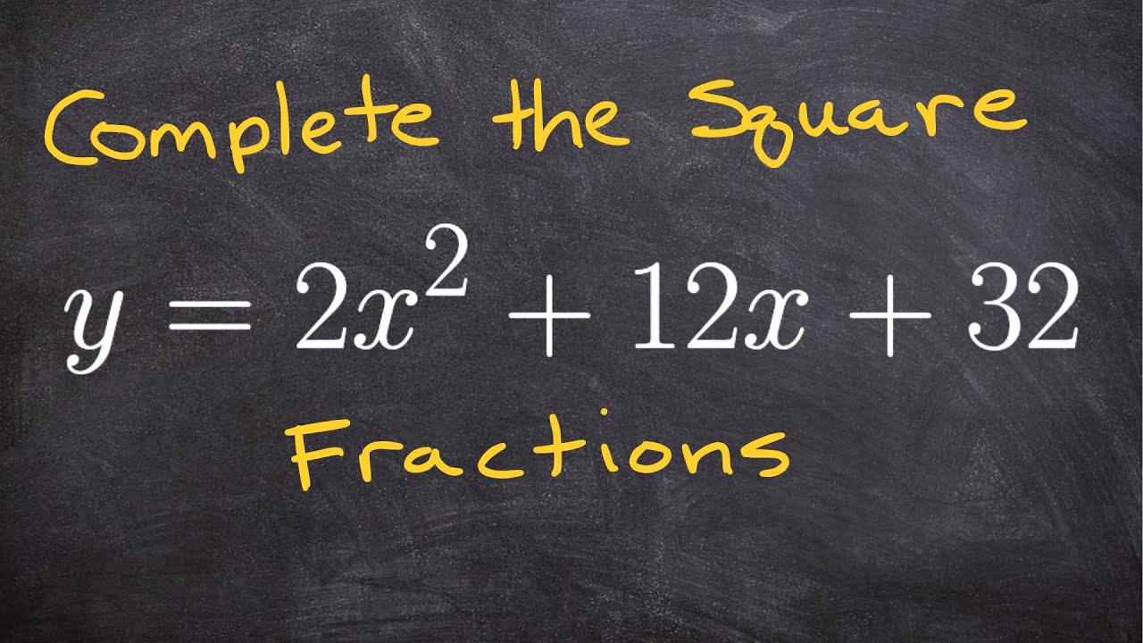 When you have a coefficient do this for completing the square - YouTube