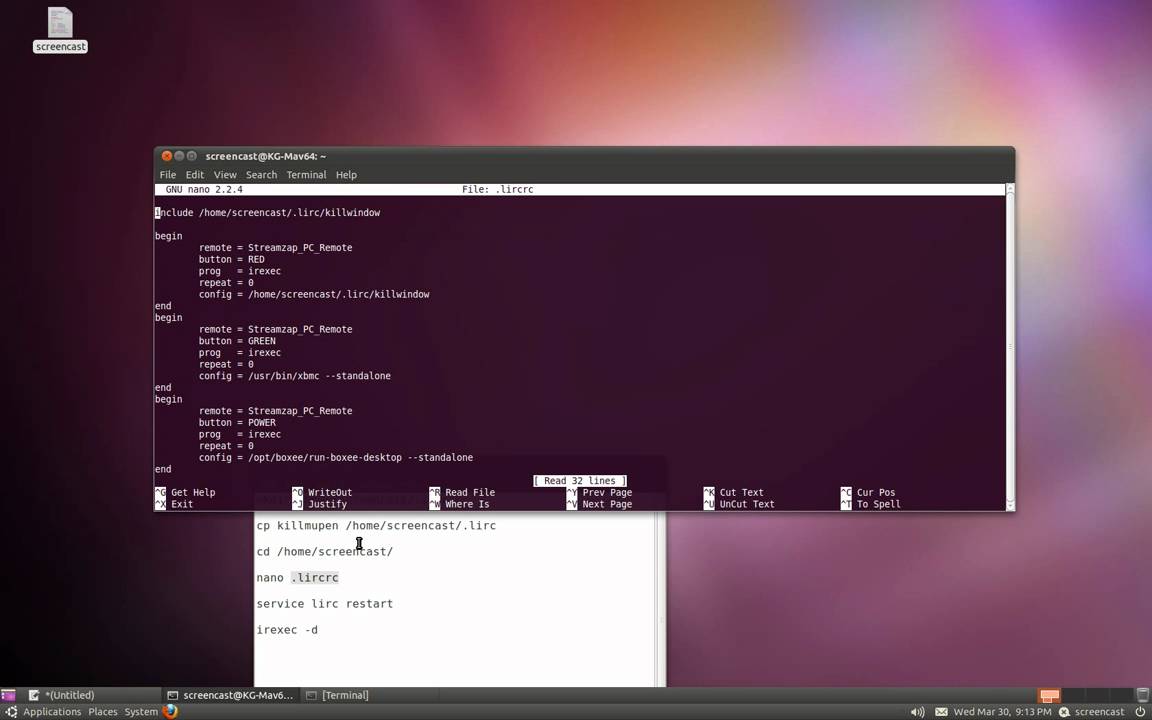 ubuntu lirc setup - initiate a script with your remote - YouTube