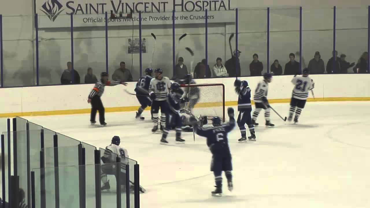 Air Force Hockey's Alex Halloran Goal ties Holy Cross 3-3. - YouTube