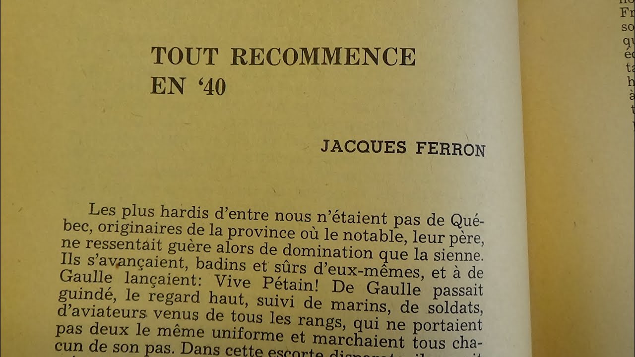 JACQUES FERRON : VIVE PÉTAIN ! - YouTube