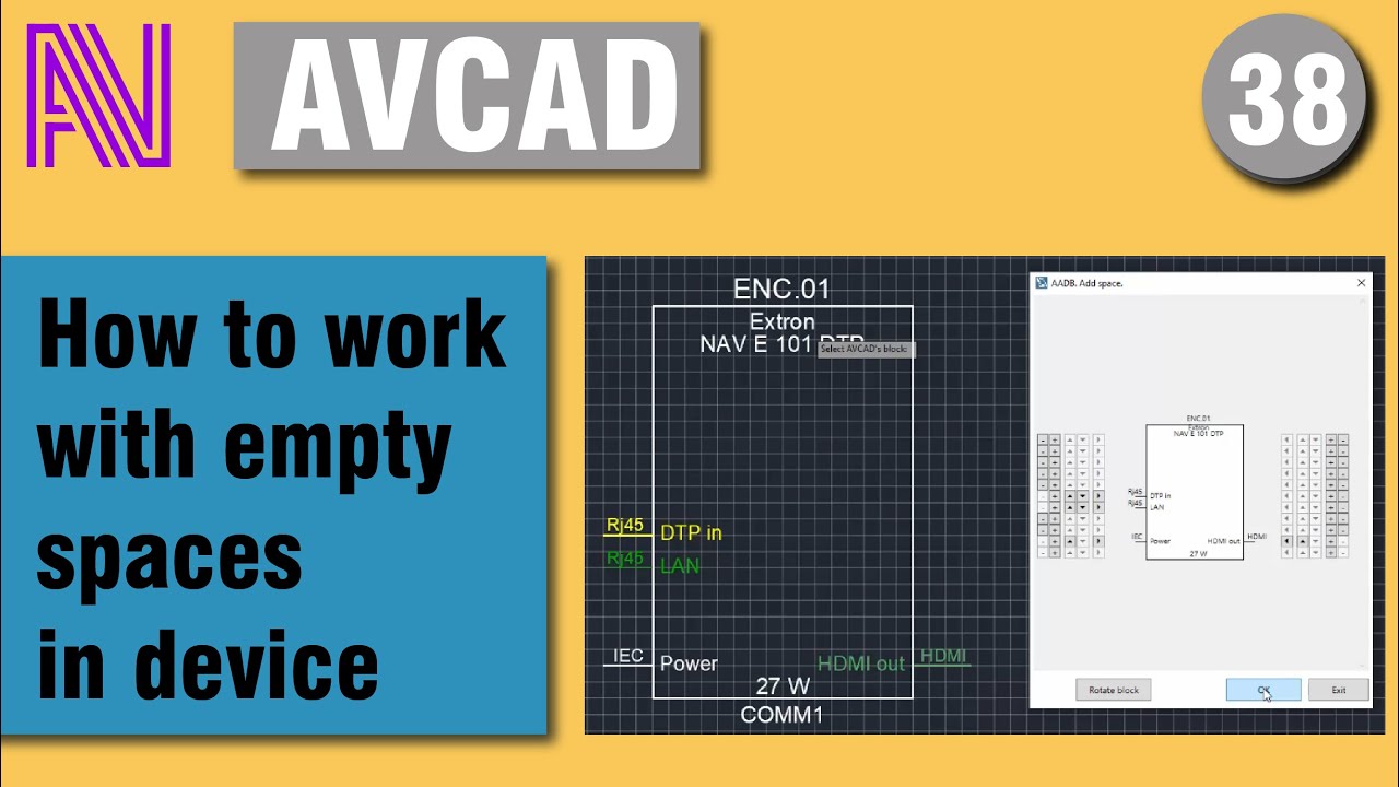 AVCAD - AVCAD for CAD - How to work with empty spaces in devices - YouTube