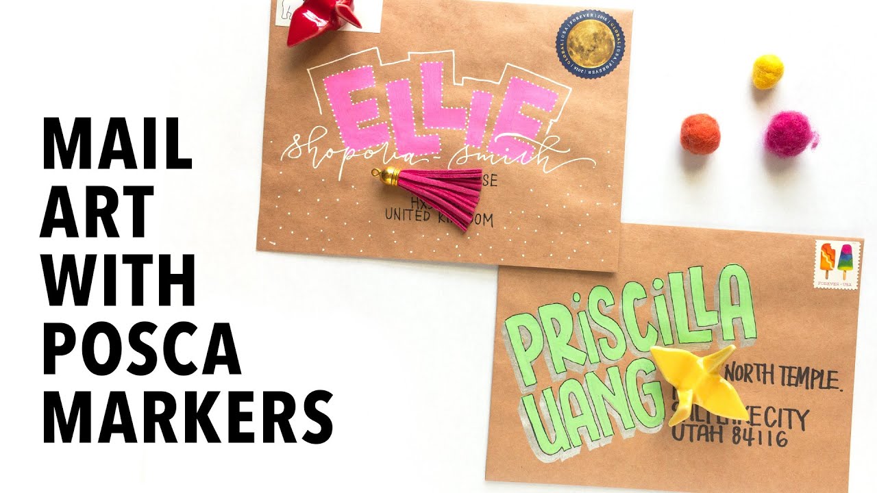 Hand Lettering Mail Art -Posca Marker Envelope Ideas - YouTube
