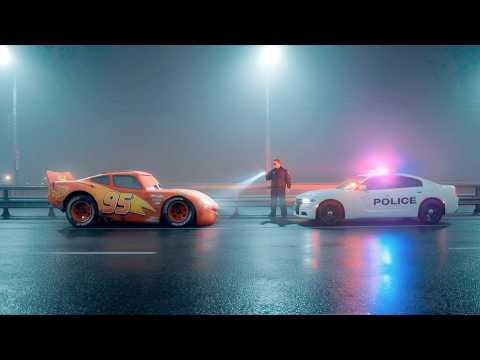 Real Life McQueen | Paparazzi Night Chase