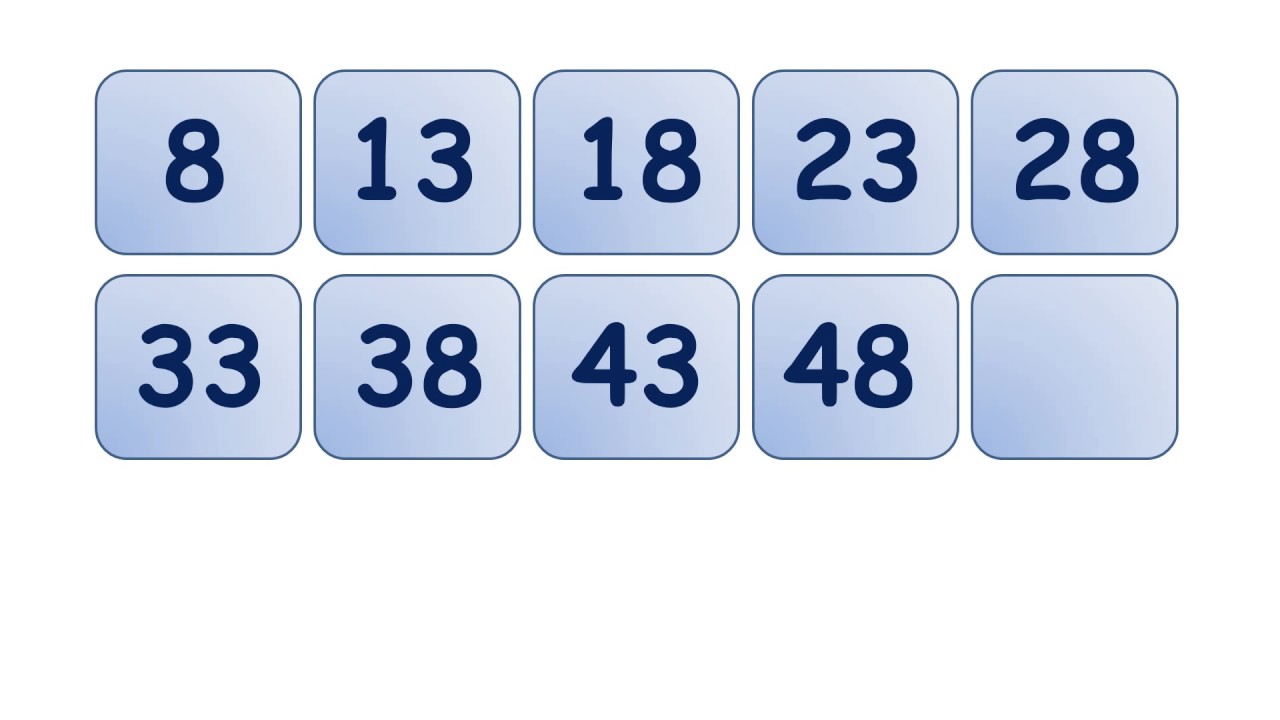 Count on or back in steps of 5 - YouTube