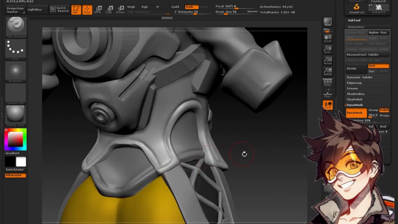 Overwatch - Tracer - #zbrush #3dprinting #minatures #75mmscale - YouTube