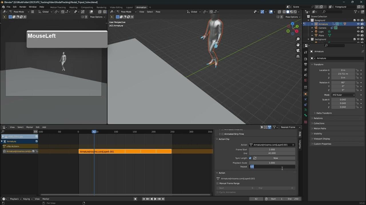 How to repeat Mixamo walk/run cycle in Blender - YouTube