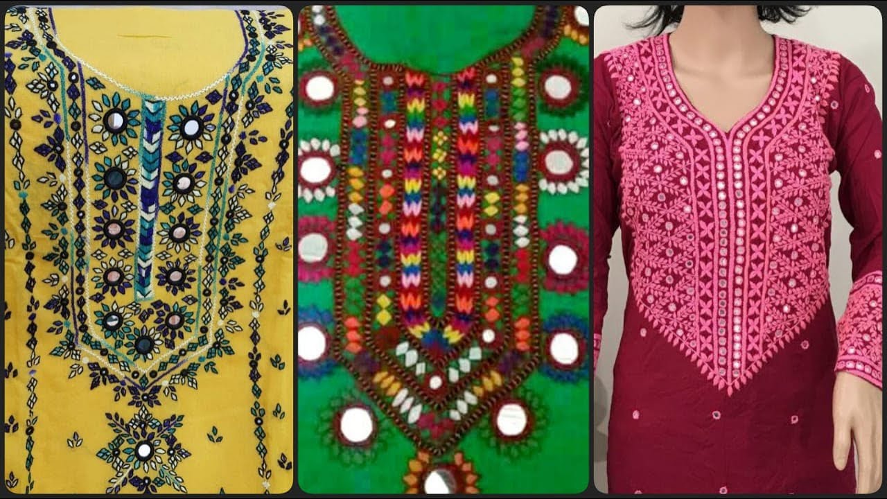 Traditional Sindhi Hand Embroidery Designs With Mirror Work - YouTube