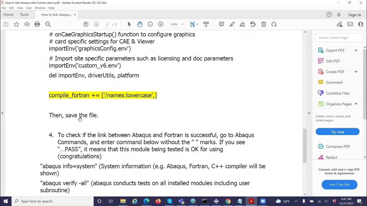 How to link Abaqus with Fortran compiler - YouTube