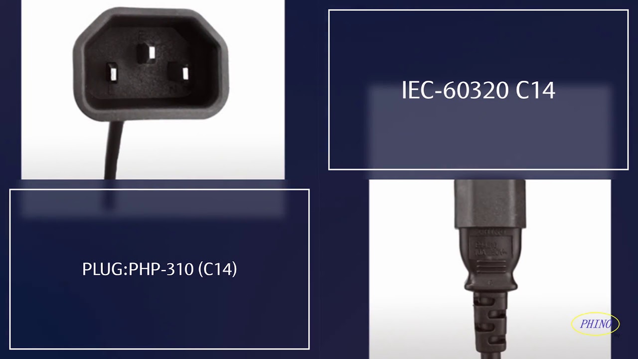 IEC 60320 C14 Plug To C13 Connector, 3-Pin AC Power Cord - YouTube