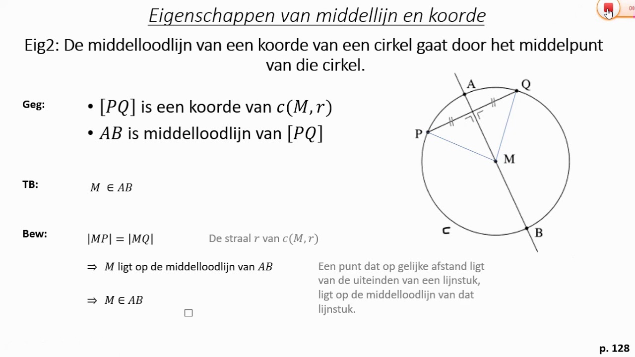 Eigenschappen van middellijn en koorde van een cirkel - YouTube