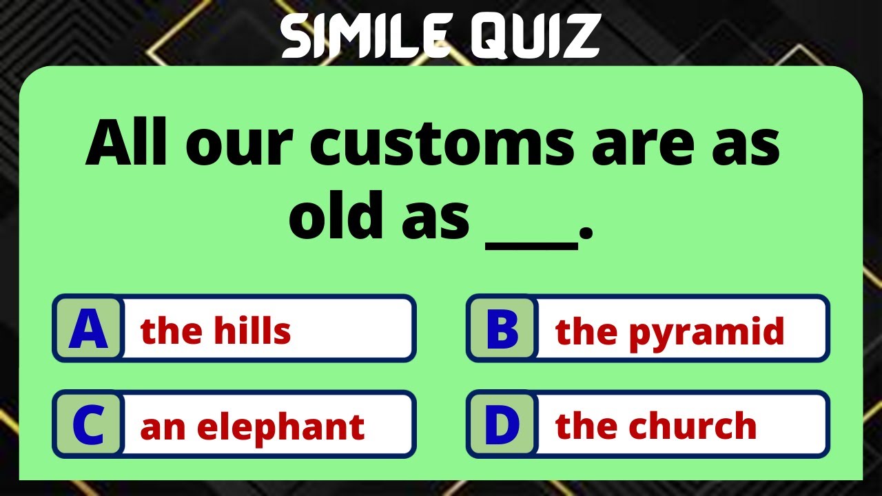SIMILE QUIZ #3 | ENGLISH SIMILES | COMPARISON QUIZ | EXPRESSION ...