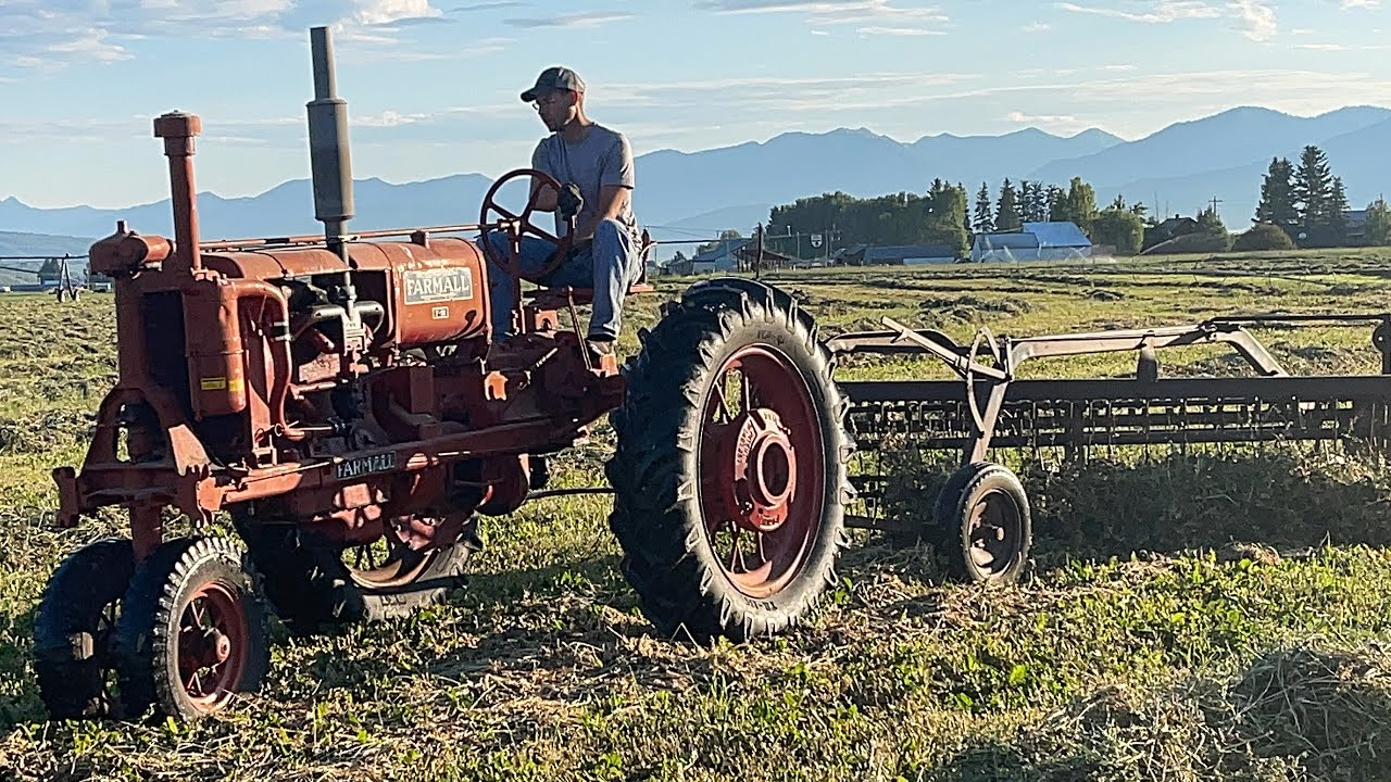 Raking Hay with the Farmall F30 - YouTube