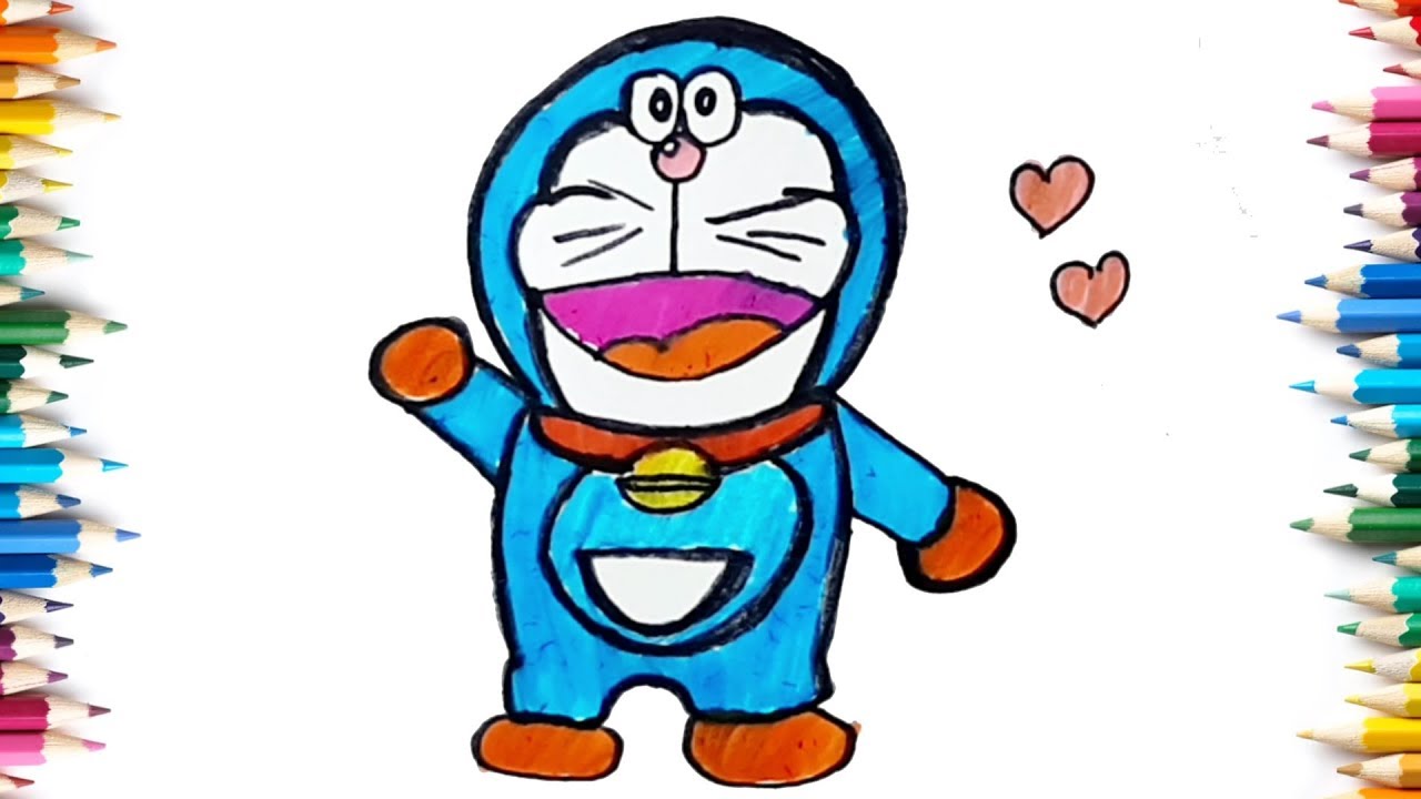 EASY to Draw and Coloring Cute Doraemon - Step by Step - Anime Charater ...