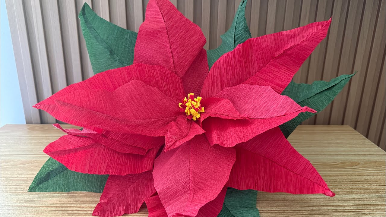 DIY Paper Poinsettia Flower - YouTube
