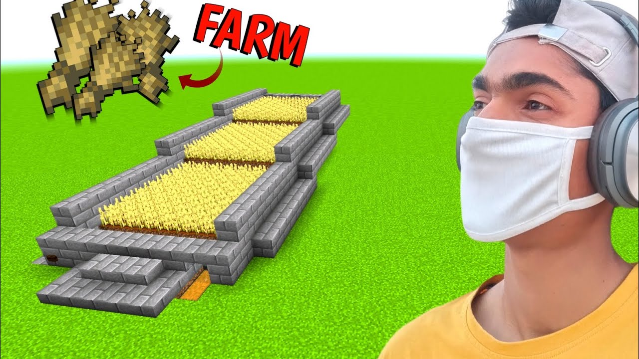 How to Make a Wheat Farm in Minecraft PE 1.20 | easy wheat farm kese ...