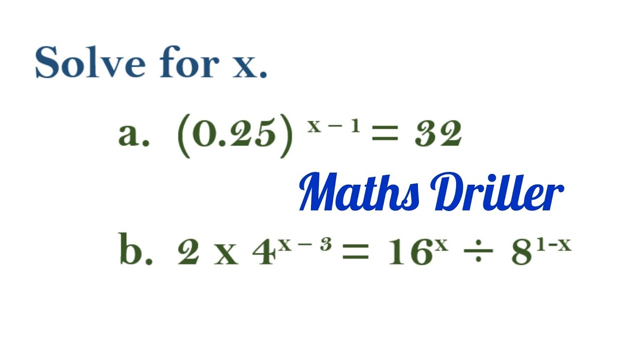solving exponential equation with decimal fraction - YouTube