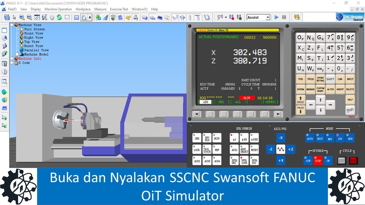 Cara Buka Aplikasi Software SSCNC Swansoft FANUC OiT - YouTube