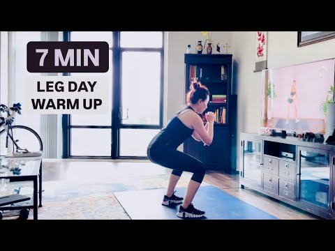 7 MIN LEG DAY WARM UP ROUTINE (dynamic stretching, hip openers, & glute ...