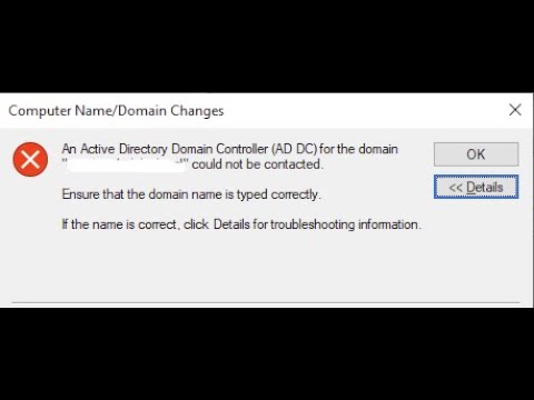 No se pudo contactar con un controlador de dominio de Active Directory (AD DC) para el dominio ...