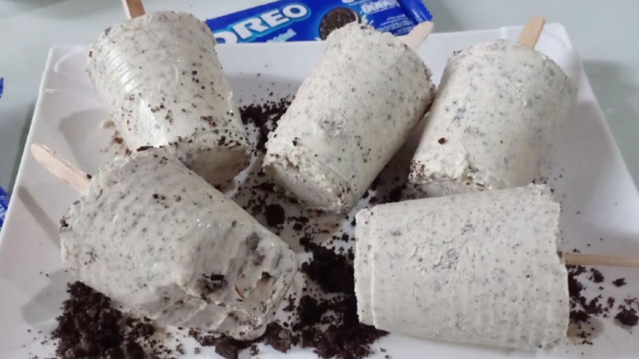 OREO ICE DROP RECIPE | COOKIES & CREAM ICE CREAM ON STICK [Yummy And ...
