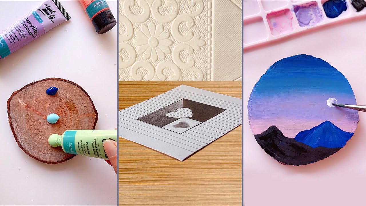 10 Art Ideas for Beginners|| Painting tutorials || Easy Art Tips ...