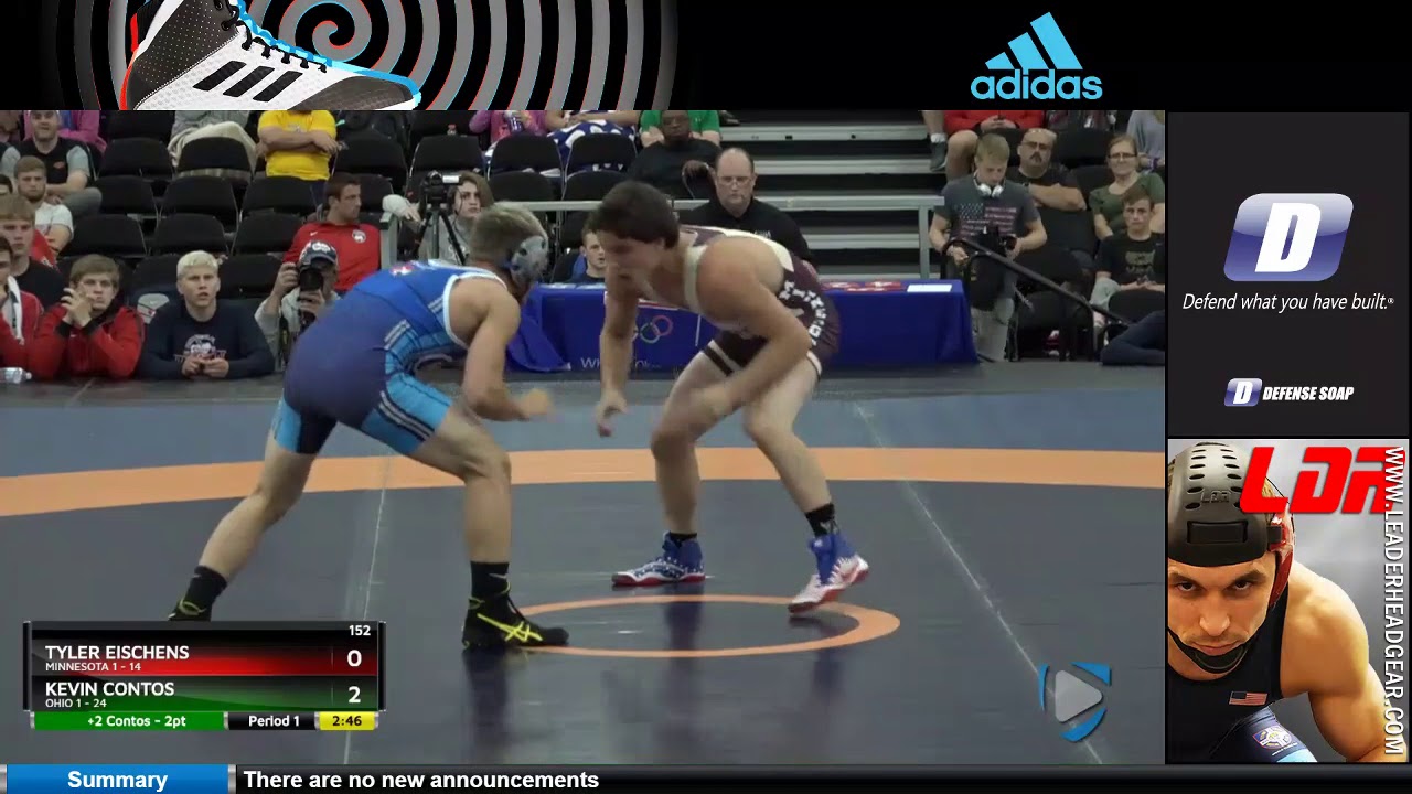 Mat 1 152 Tyler Eischens Minnesota 1 Vs Kevin Contos Ohio 1 - YouTube