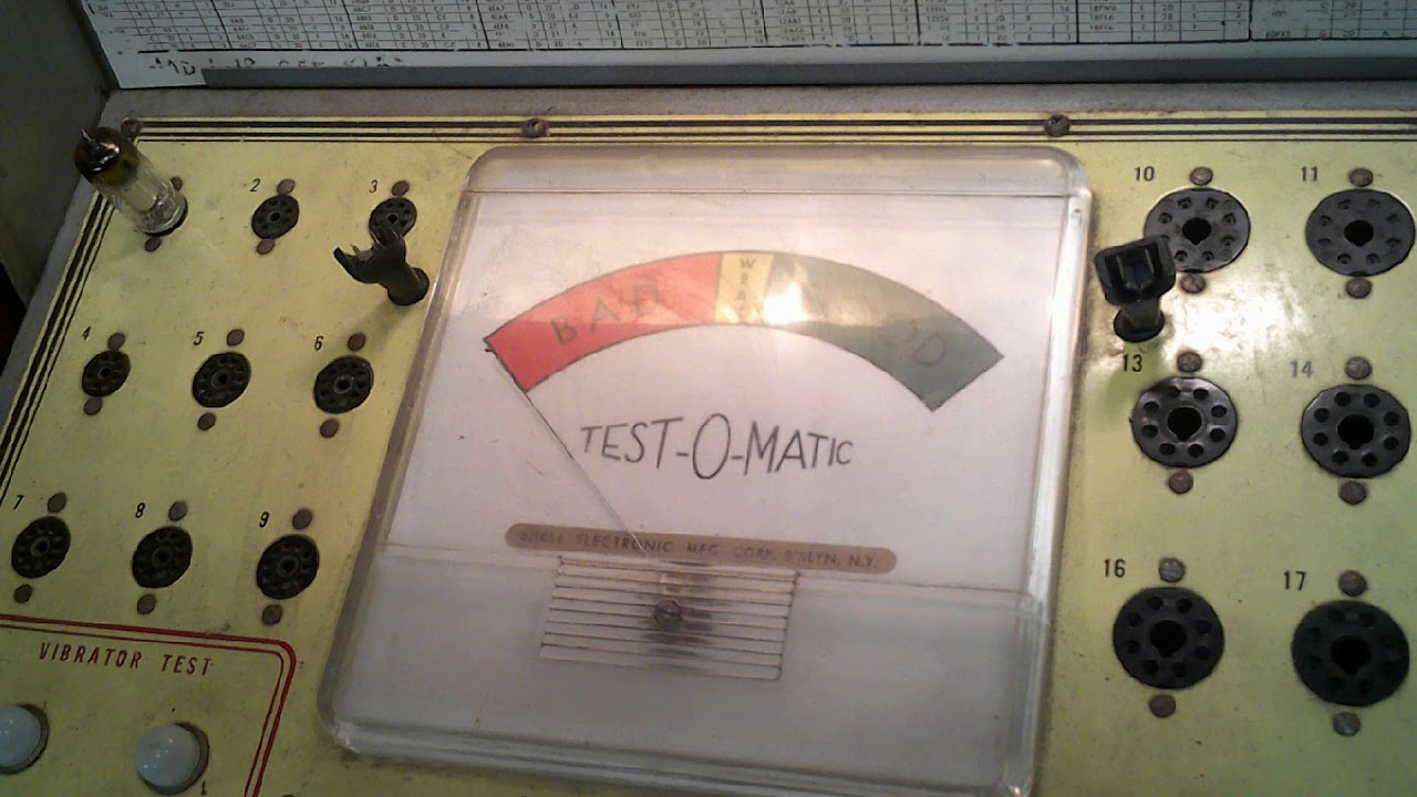 Old grocery store tube tester. - YouTube