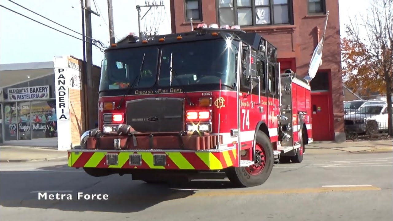 Chicago Fire Dept Engine 74 Responding - YouTube