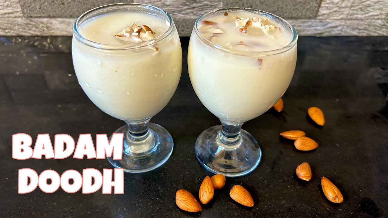 Doodh Badam Sharbat | Almond and Milk drink Recipe | Badam Doodh - YouTube