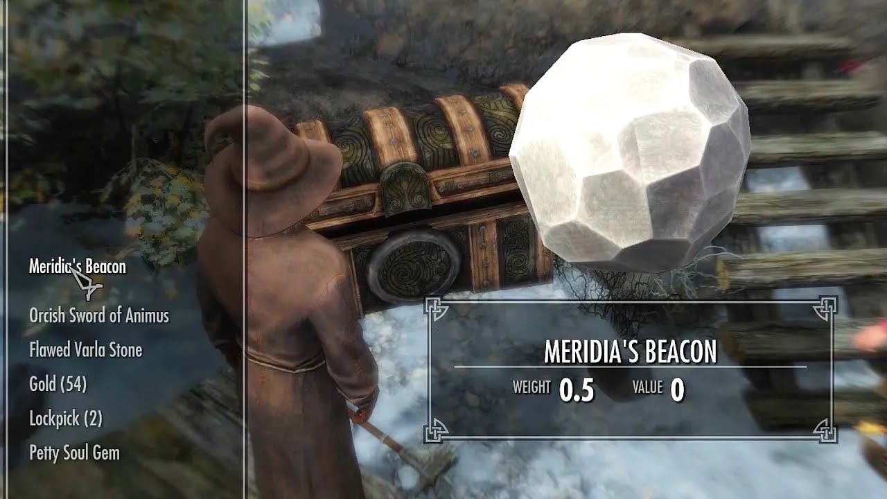 How to get rid of Meridia's beacon. Skyrim Anniversary Edition - YouTube