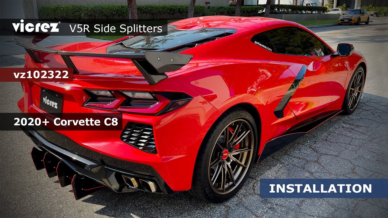 Vicrez V5R Side Splitters vz102322 | Chevrolet Corvette C8 2020-2021 ...