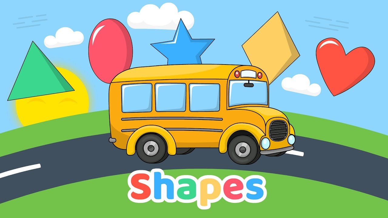 Wheels on the Bus Shapes Song | Shapes Song for Kids - YouTube