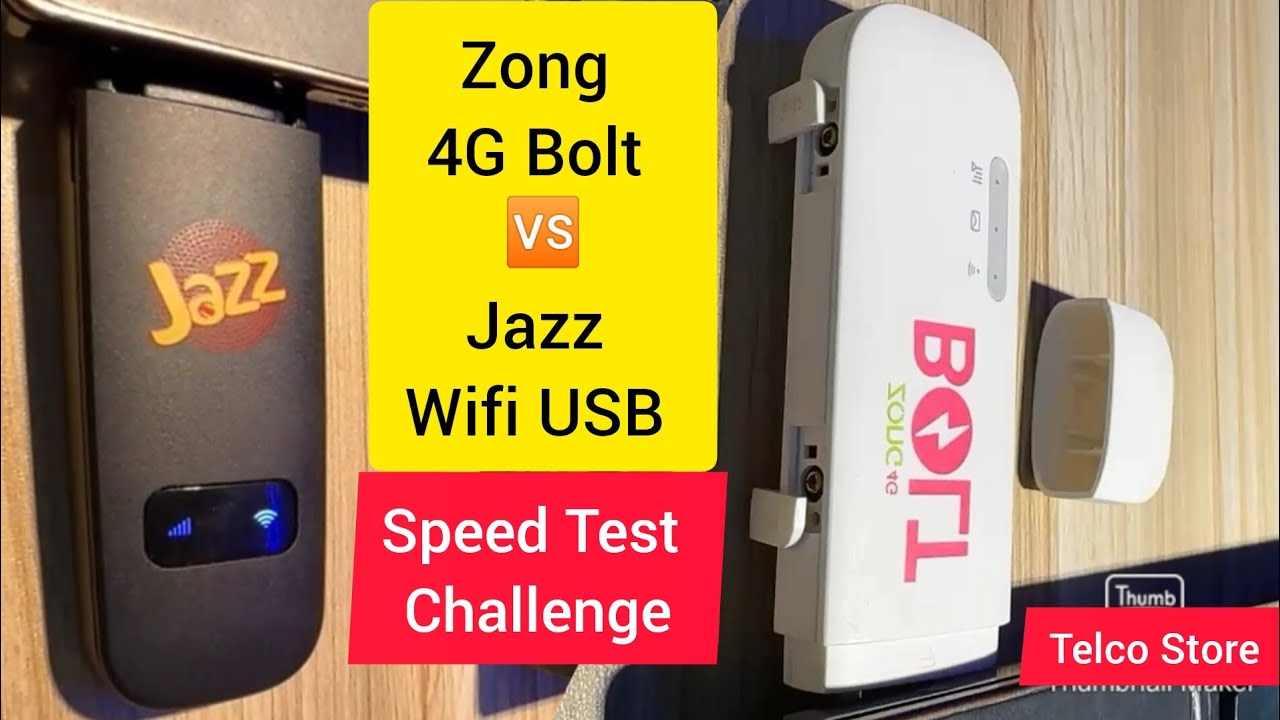Zong 4G Bolt vs Jazz 4G wifi USB Speed Test Challenge & Short Review ...