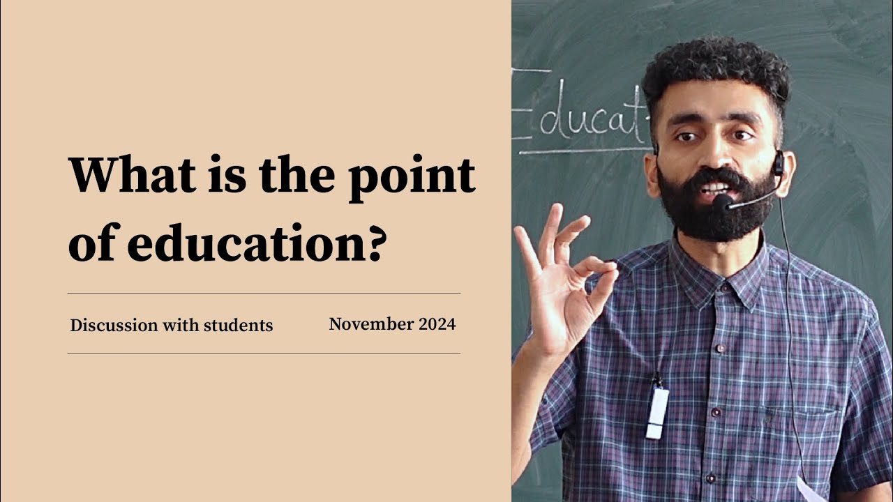 What is the point of education? | Discussion with students - YouTube