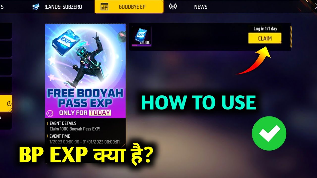 How To Use Bp Exp Card Free Fire Free Booyah Pass Exp Bp Exp Kya How To Use Bp Exp Card Free Fire Free Booyah Pass Exp Bp Exp Kya