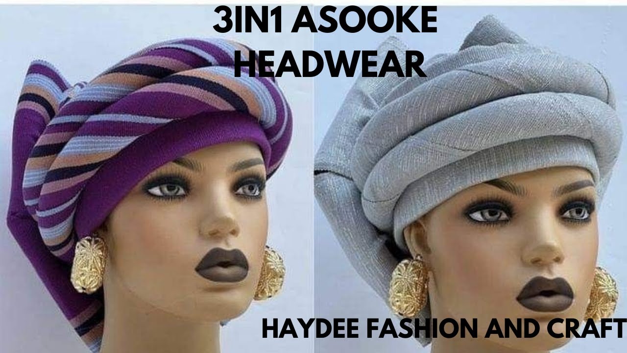 How to make 3in1 padded asooke zara cap with back bow / How to make ...
