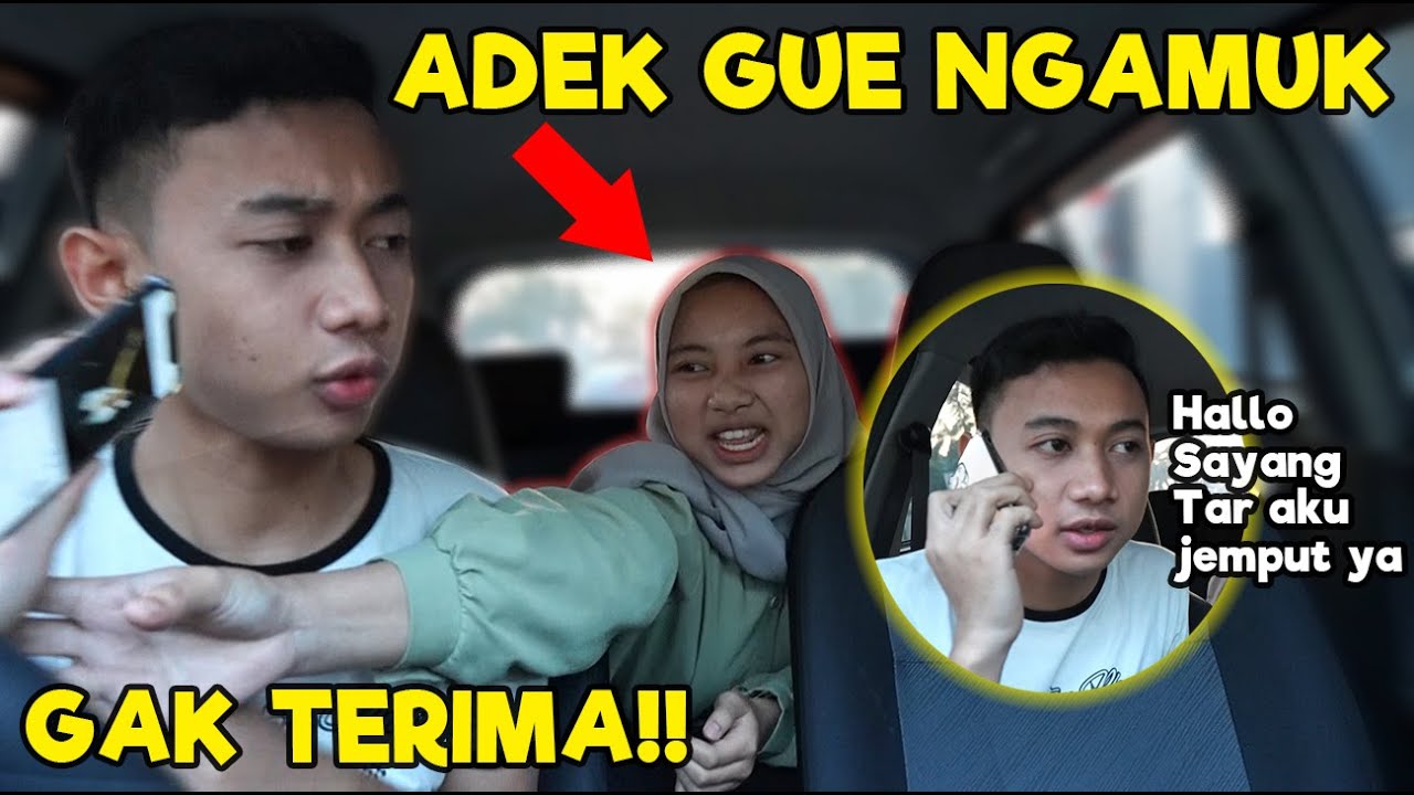PRANK NELPON SELINGKUHAN DEPAN ADEK, DIA MARAH BANGET!! - YouTube
