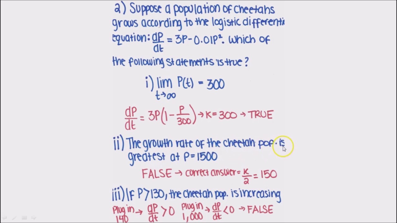 Logistic Growth and Euler's Method - YouTube