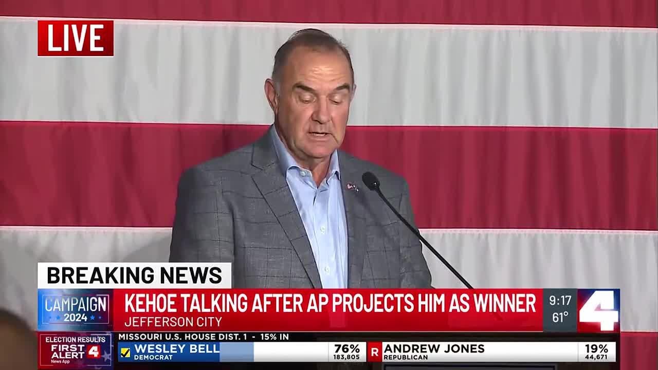 Kehoe beats Quade to win race for Missouri Governor - YouTube