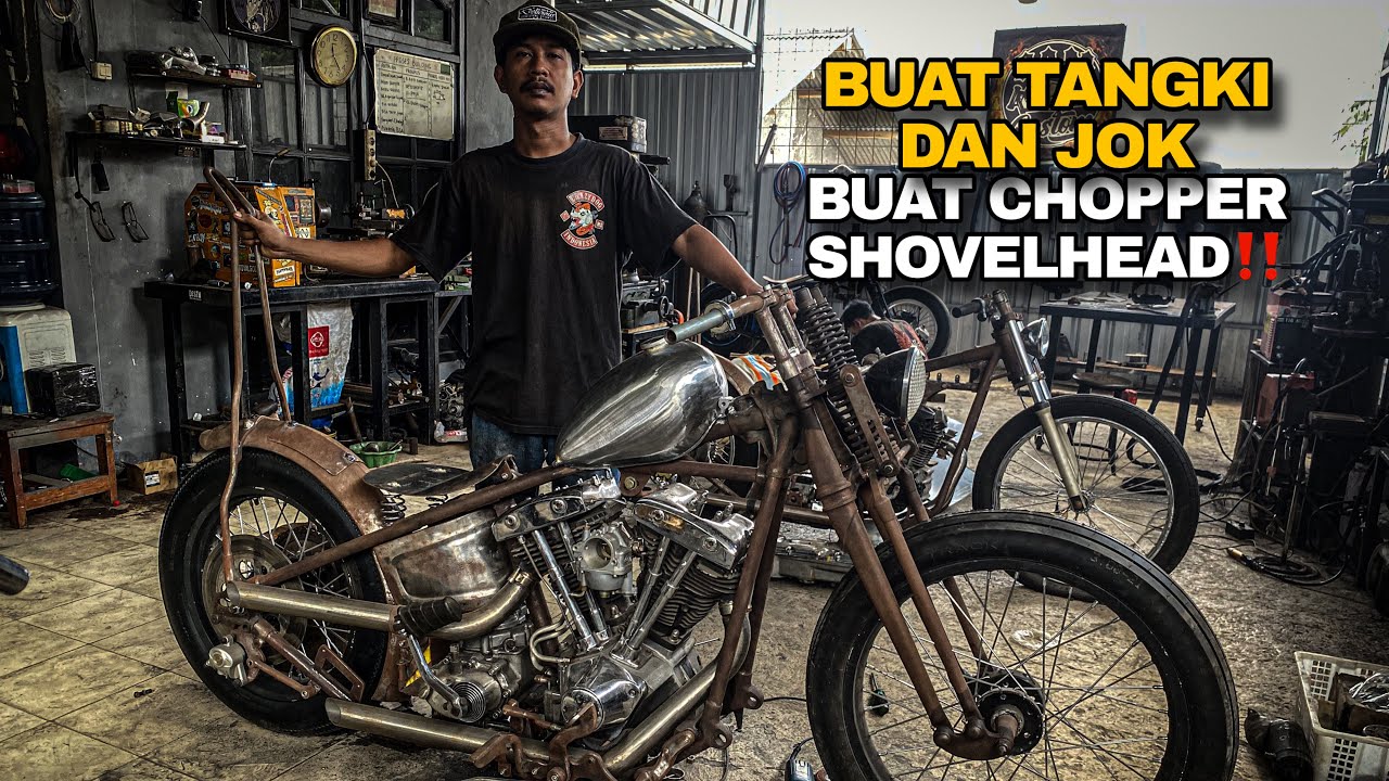 PART9‼️PEMBUATAN CHOPPER SHOVELHEAD/HARLY‼️BUAT JOOK DAN TANGKI‼️# ...